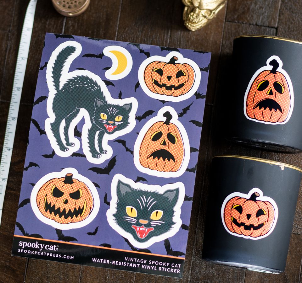 Black Cat Halloween Sticker Sheet – Spooky Cat Press