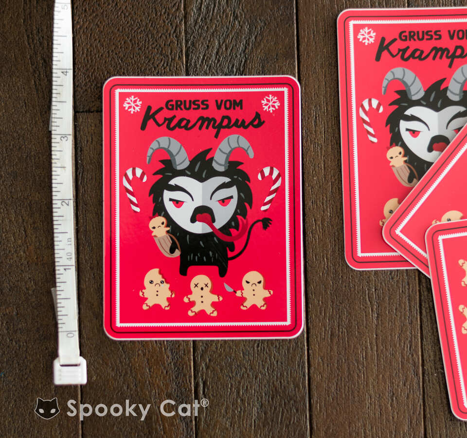 Krampus Sticker – Spooky Cat Press