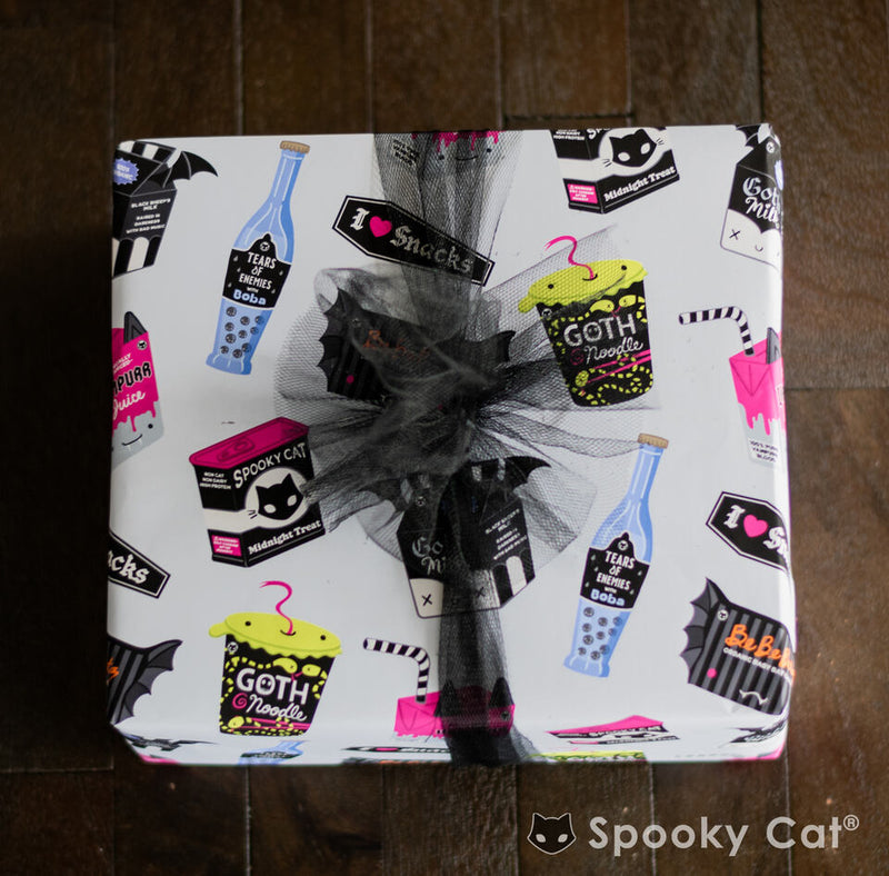 Goth Snacks Gift Wrap – Spooky Cat Press