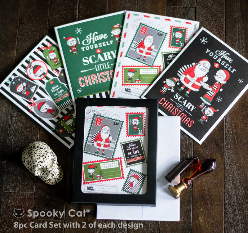 Naughty Elves Christmas Card Set (8pc) – Spooky Cat Press