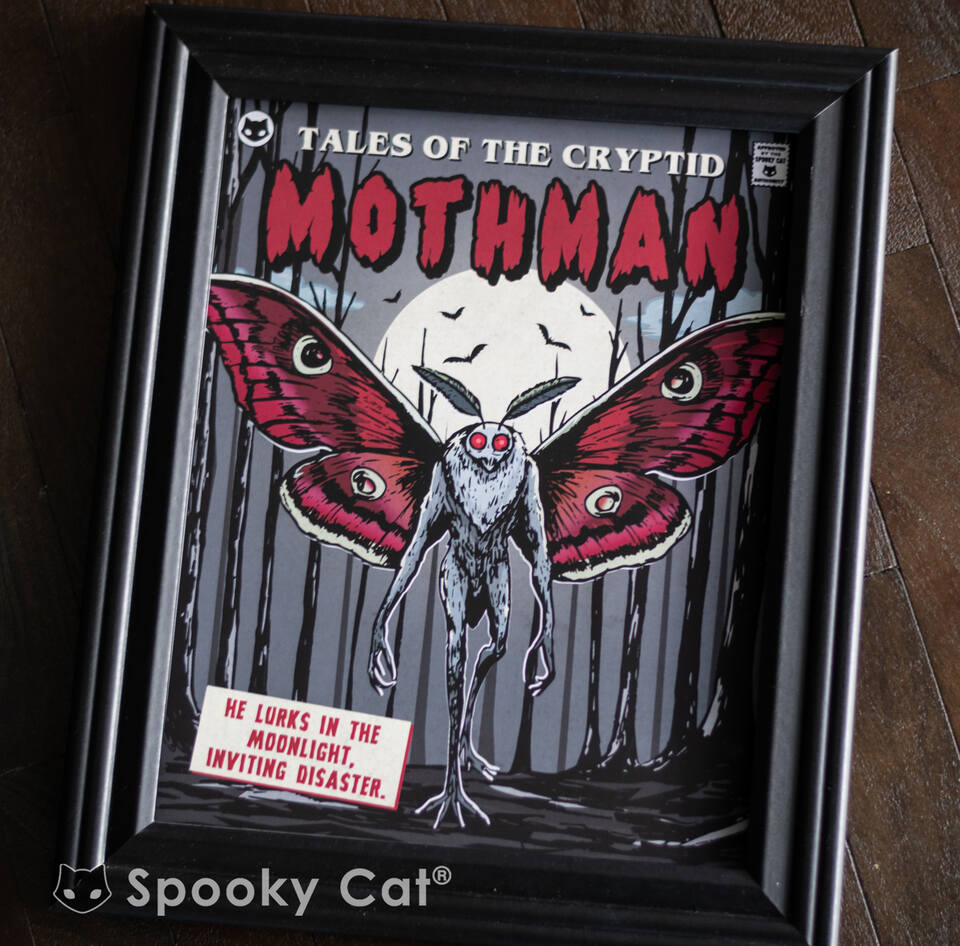 Mothman Vintage Comic Art Print – Spooky Cat Press