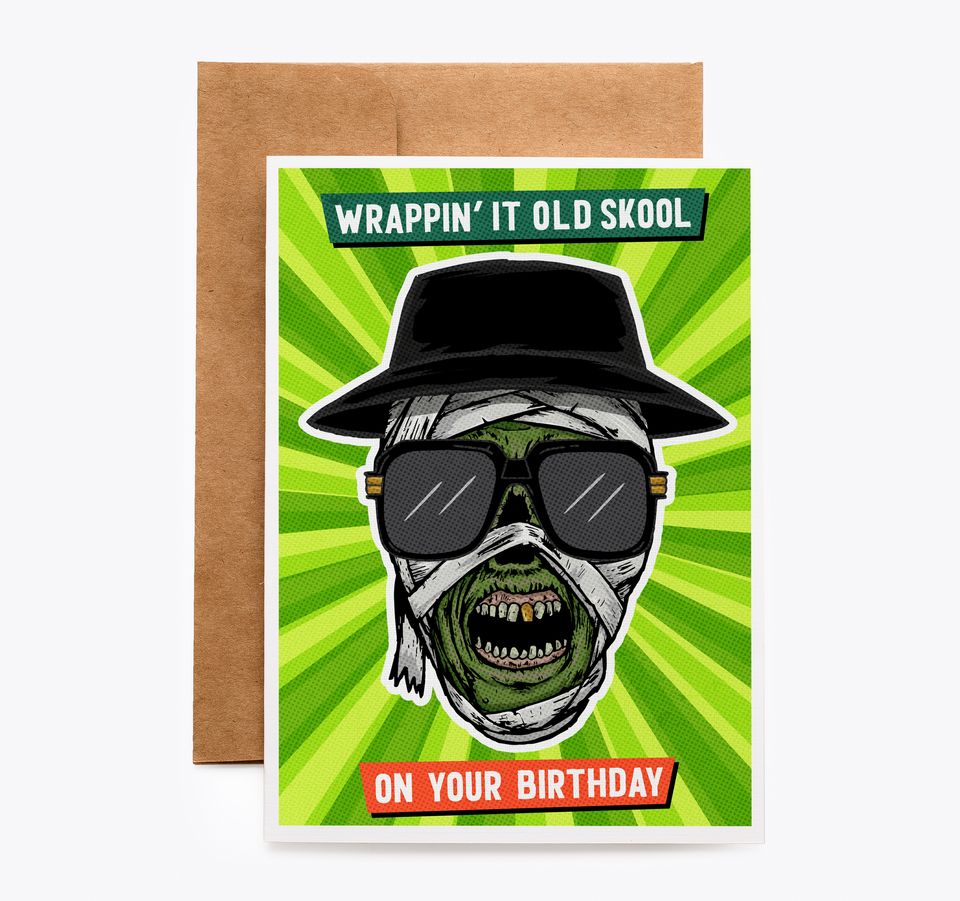 Mummy Rapper Birthday Card – Spooky Cat Press